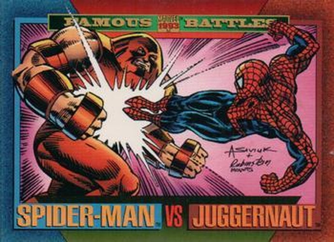 #165 Spider-Man / Juggernaut - 1993 SkyBox Marvel Universe – Isolated Cards