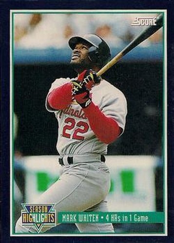 #315 Mark Whiten - St. Louis Cardinals -1994 Score Baseball – Isolated ...