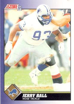 #98 Jerry Ball - Detroit Lions - 1991 Score Football – Isolated Cards