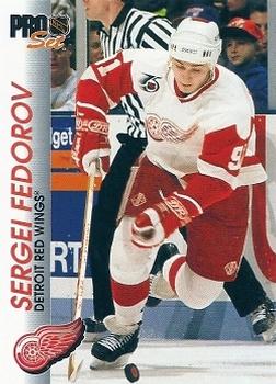 #40 Sergei Fedorov - Detroit Red Wings - 1992-93 Pro Set Hockey – Isolated Cards