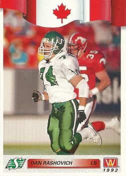 #41 Dan Rashovich - Saskatchewan Roughriders - 1992 All World CFL Foot ...