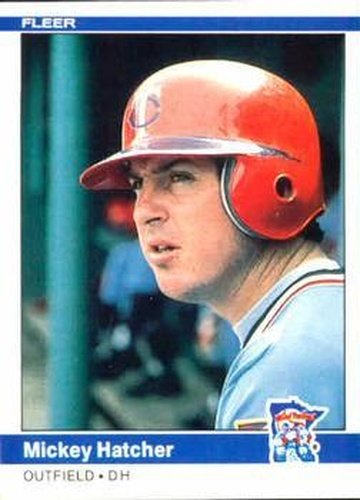 #566 Mickey Hatcher - Minnesota Twins - 1984 Fleer Baseball – Isolated ...