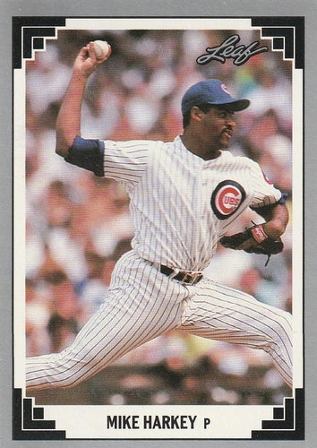 #90 Mike Harkey - Chicago Cubs - 1991 Leaf Baseball – Isolated Cards